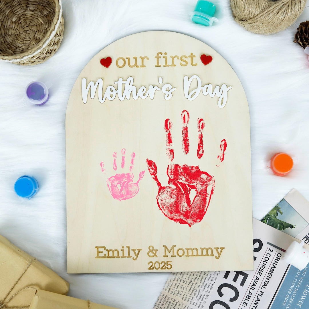 Our First Mother's Day Hands Down Sign, DIY Mothers Day Sign, Mommy and ...