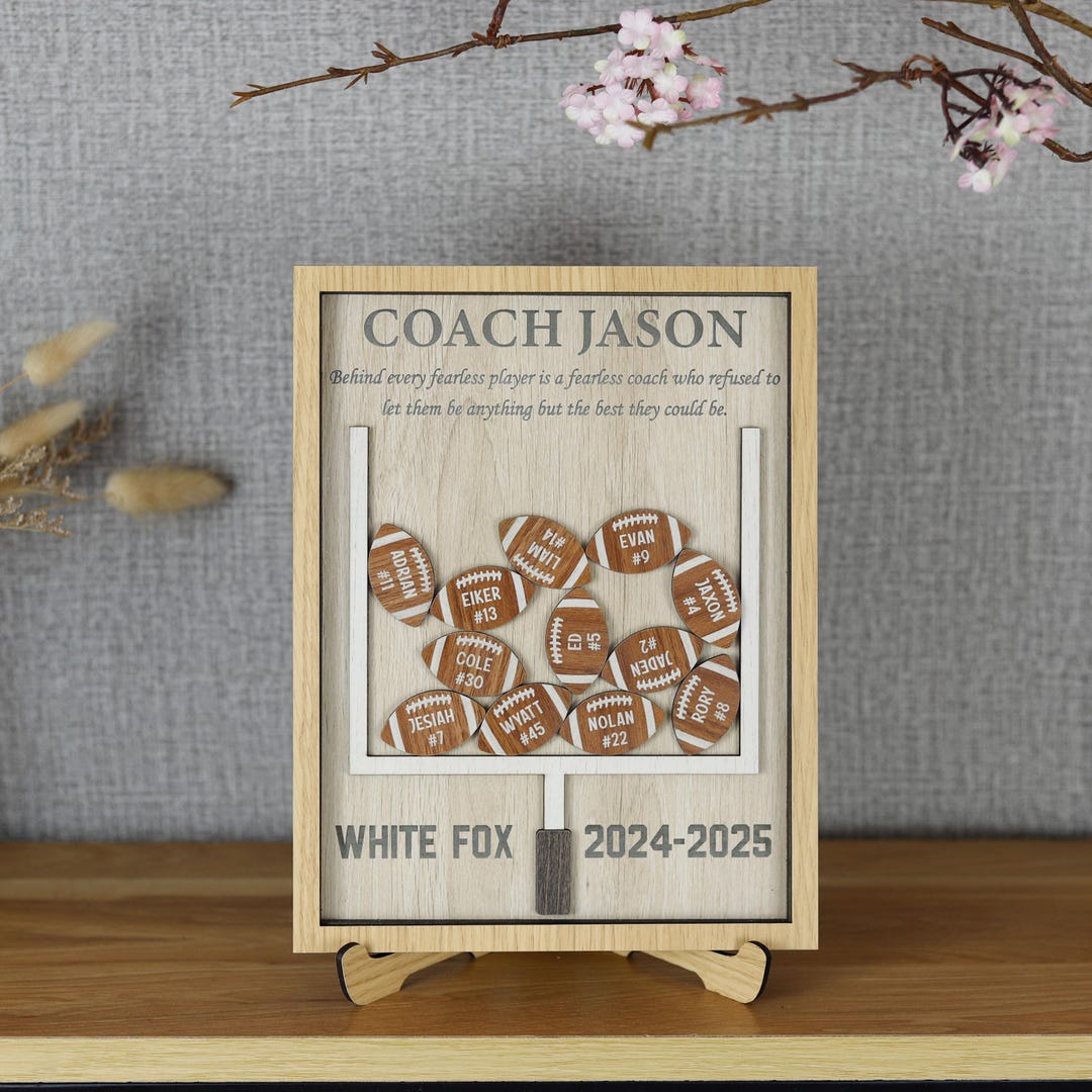 Personalized Football Coach Thank You Gift, Football Coach Shaker Sign ...