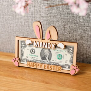 Custom Easter Bunny Money Holder Gift, Bunny Cash Holder for Kids ...