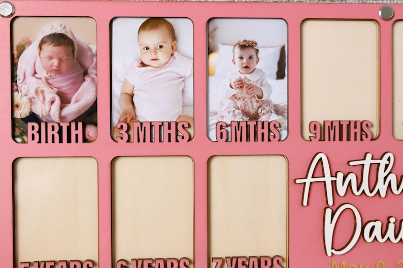 School Years Photo Collage Frame, Newborn to Graduation, Baby Gift - Etsy