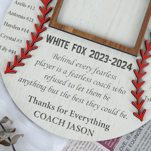 Personalized Baseball Gifts for Coach, Custom Team Photo Frame Sign ...