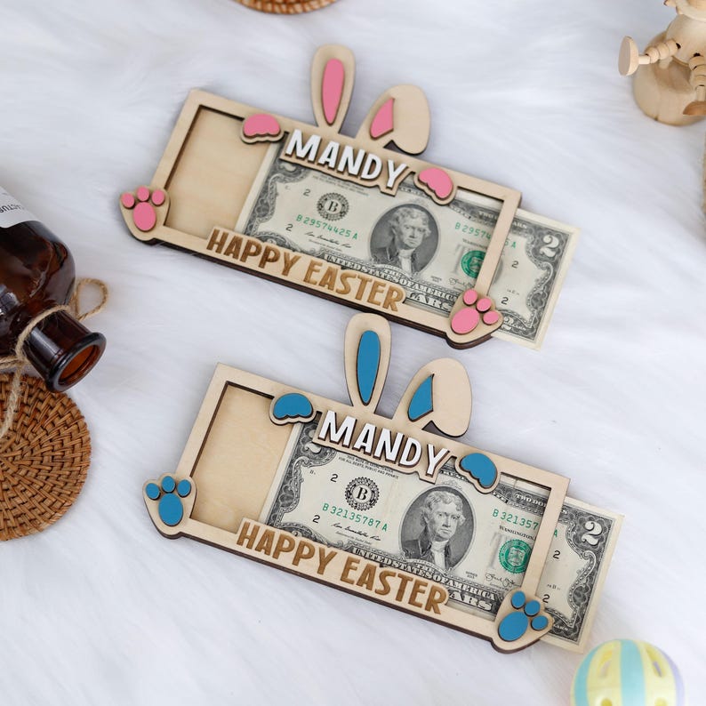 Custom Easter 2026 Bunny Money Holder Gift, Bunny Cash Holder for Kids ...