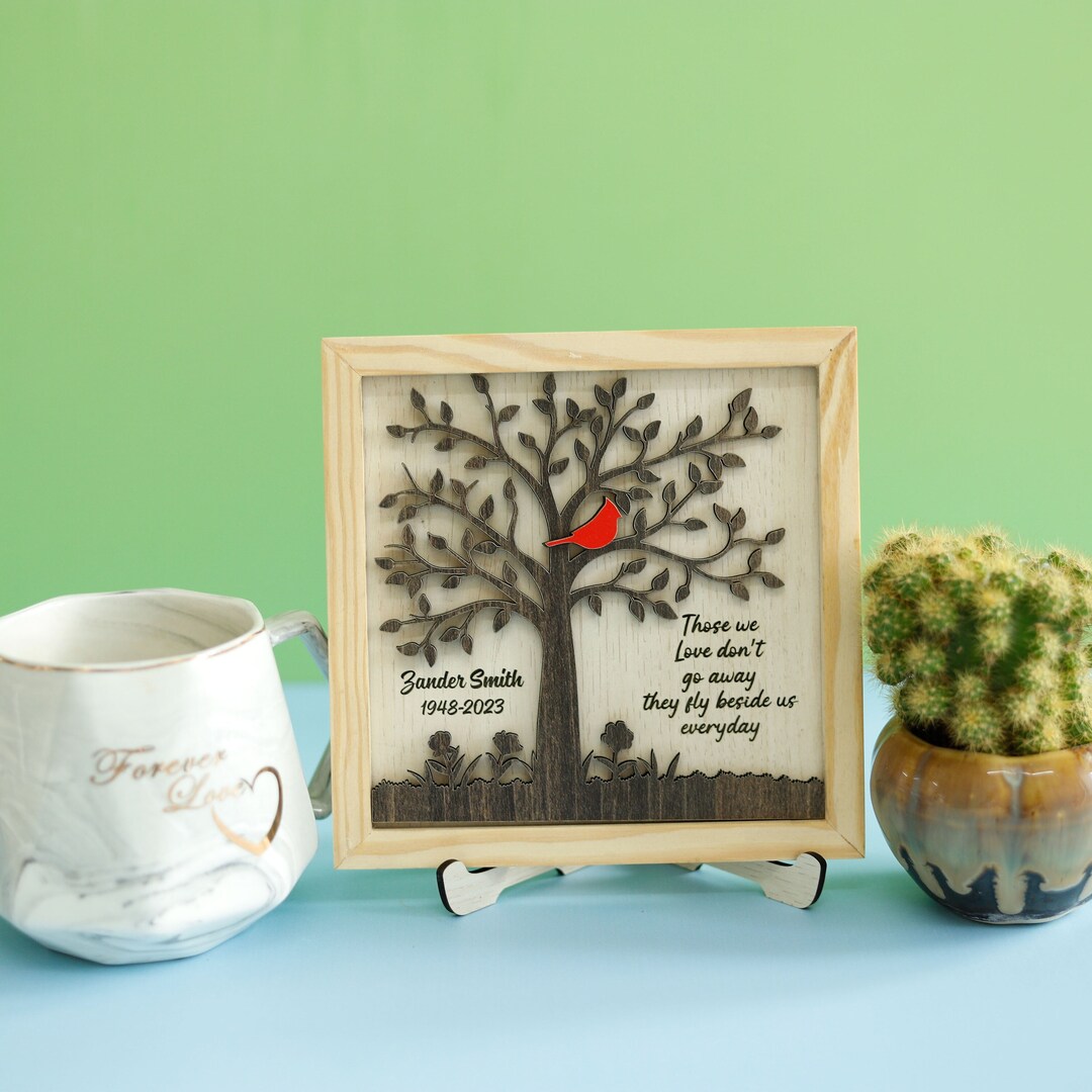 Personalized Cardinal Memorial Frame, Those We Love Don't Go Away Sign ...