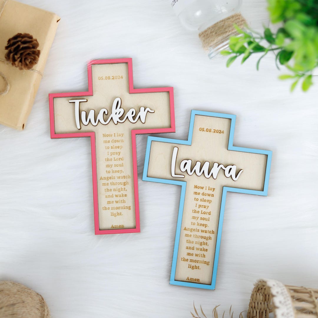 Custom Baptism Cross for Baby, Baptism Gift, Wooden Baptism Cross ...