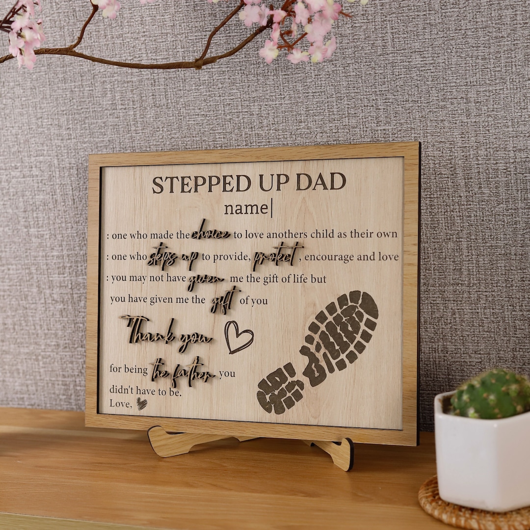 Stepped up Dad Customized Sign, Thank You Gifts, Step-dad Gift, This ...