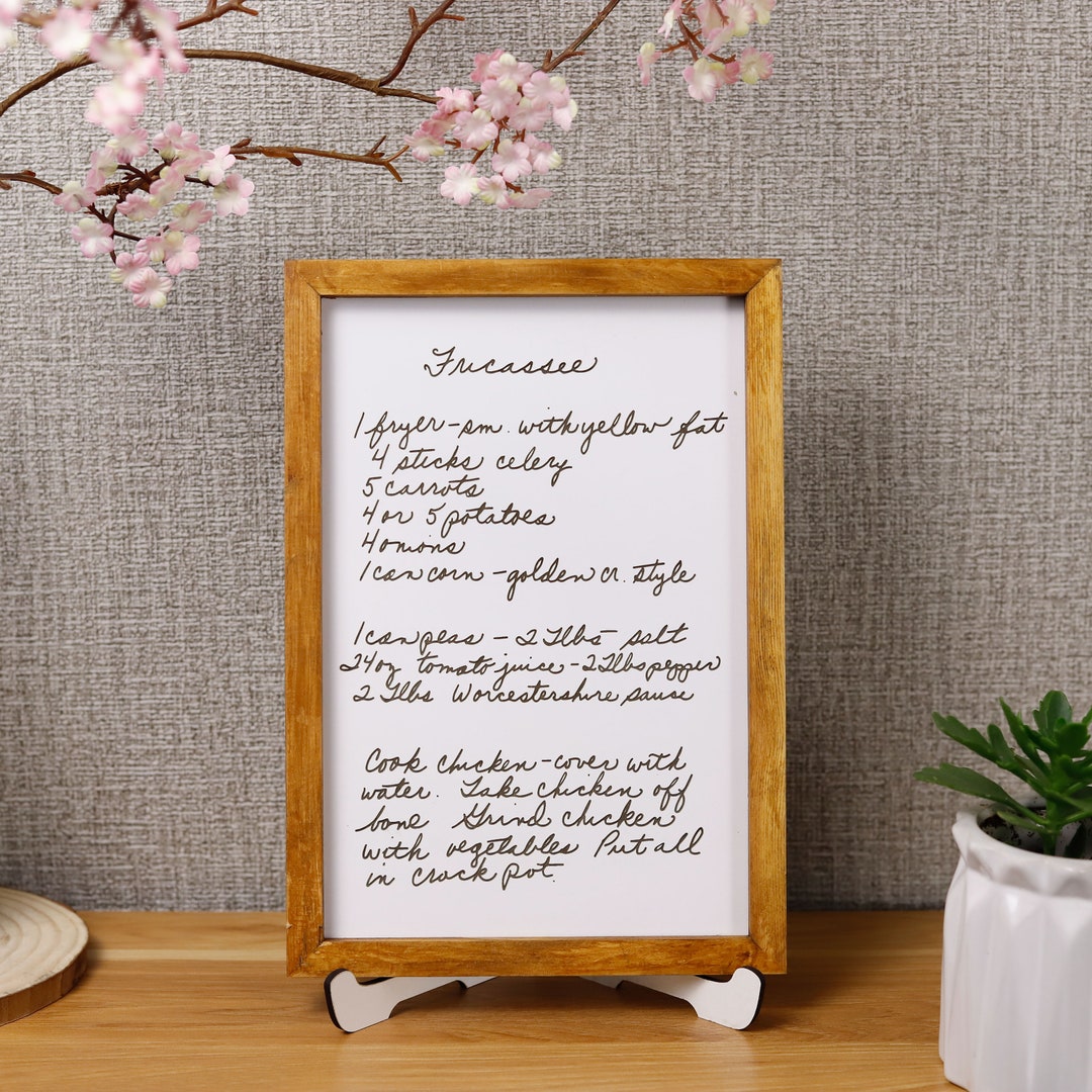 Personalised Your Handwritten Recipe or Letter Transferred to Wood Sign ...