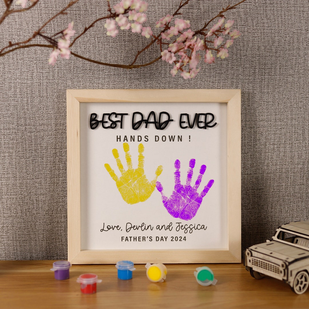 Personalized Best Dad Ever Hands Down Wood Sign, Hands Down Sign, DIY ...