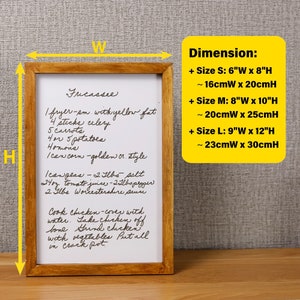 Personalised Your Handwritten Recipe or Letter Transferred to Wood Sign ...