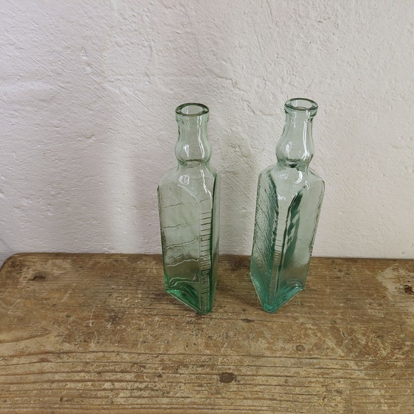 Antique Green Triangle Bottles - Etsy