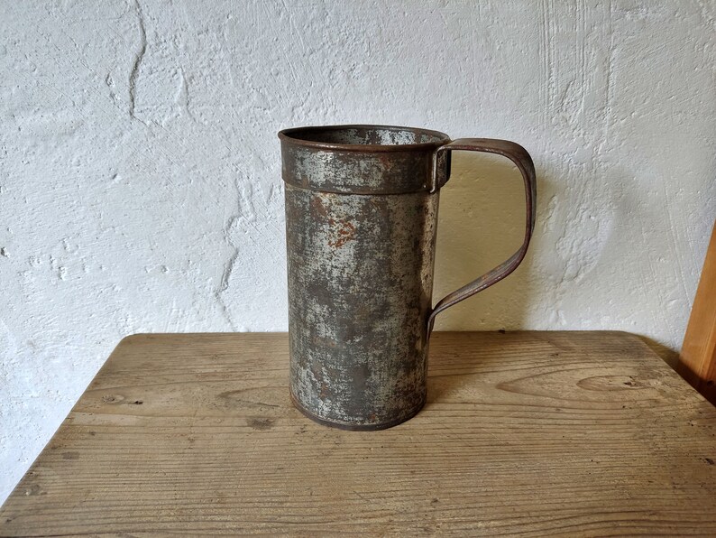 Old Measure Cup 1 Liter Tin Metal Measuring Cup - Etsy