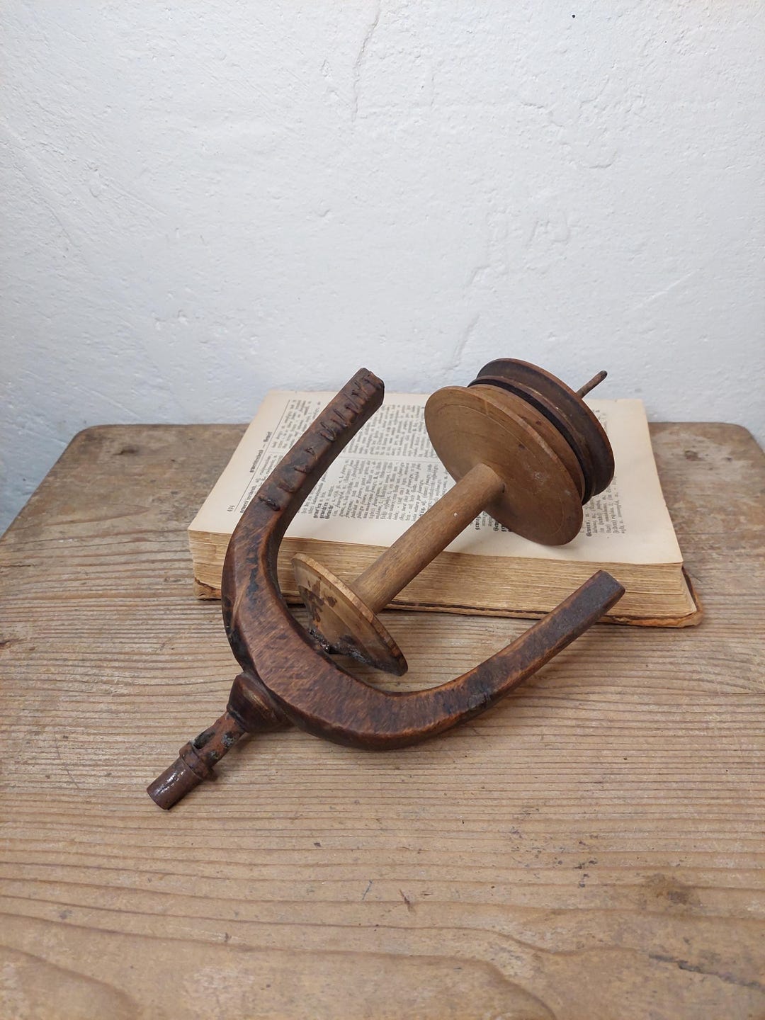 Old Spinning Wheel Spool Spinning Bobin Antique Spare Wheel Spool Flyer ...