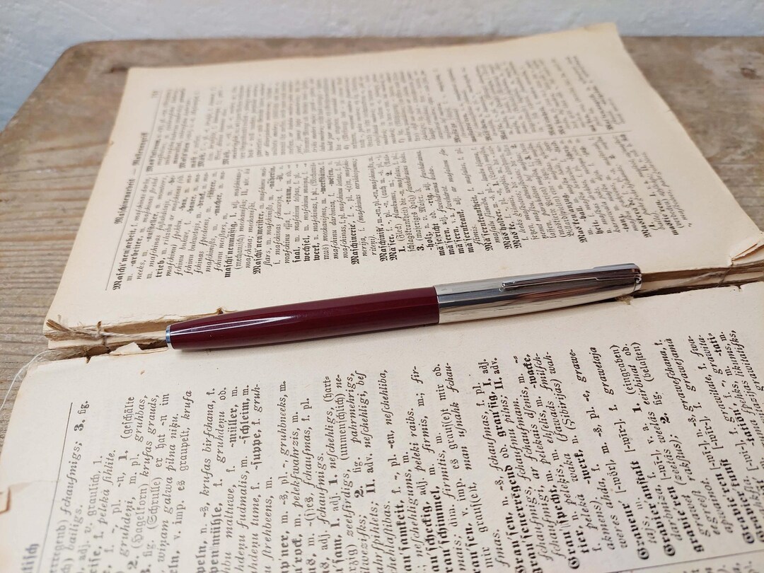 Vintage Kin Sin Burgundy Fountain Pen 12k 500 Gold Nib - Etsy