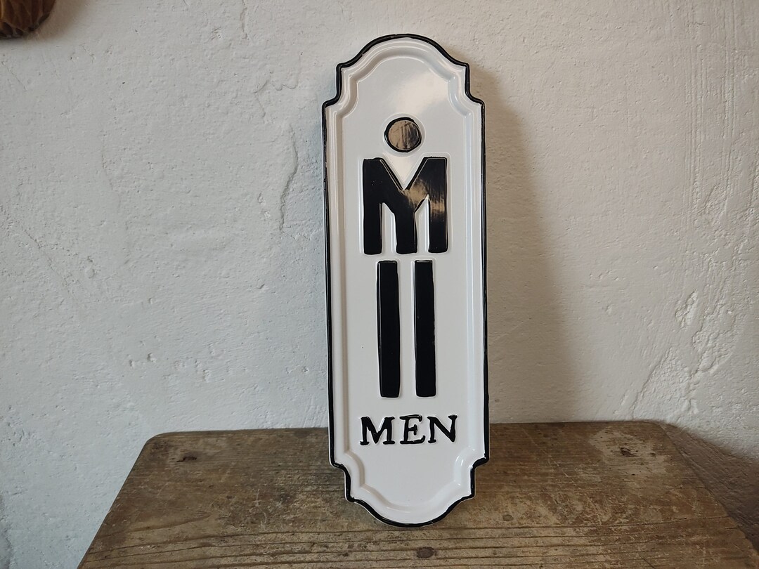 Vintage Wall Decor Boy WC Toilet Tou Tou Man Sign Plate Wall Hanging ...