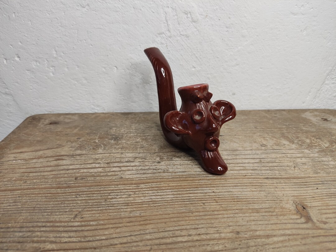 Vintage Clay Pipe Devil Tobacco Pipe Brown Clay Devil Pipe or - Etsy