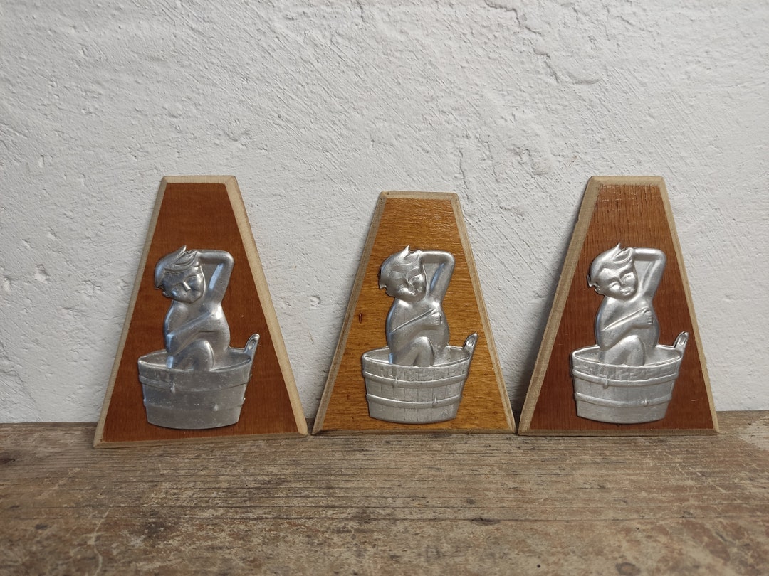 Vintage Bathroom Sign WC Sign Vintage Wall Decor Toilet Tou Tou Sign ...