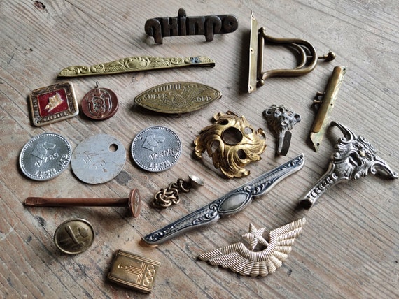 Vintage Old Antique Signs Medal Bronze Decor Dog Tags Button - Etsy