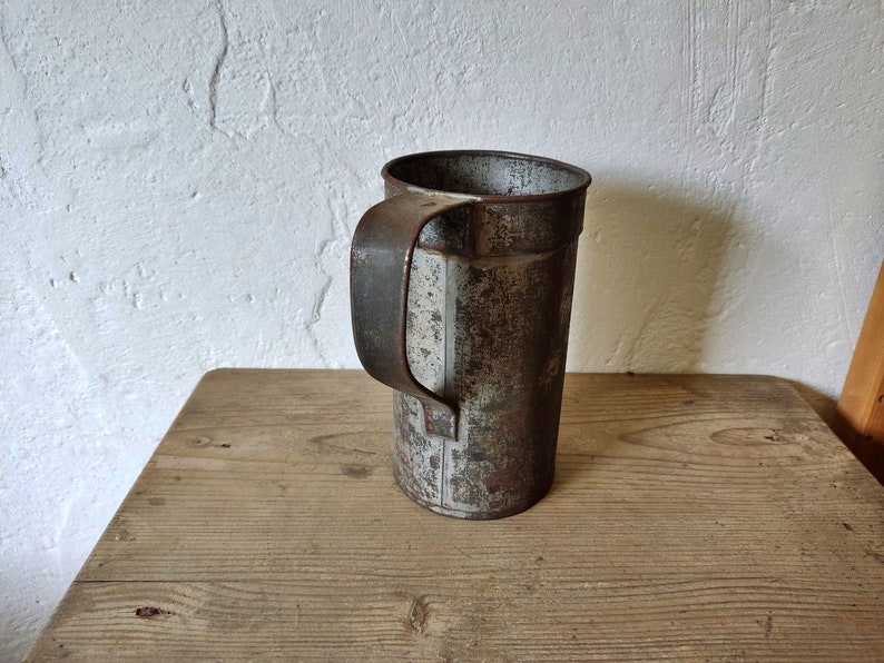 Old Measure Cup 1 Liter Tin Metal Measuring Cup - Etsy