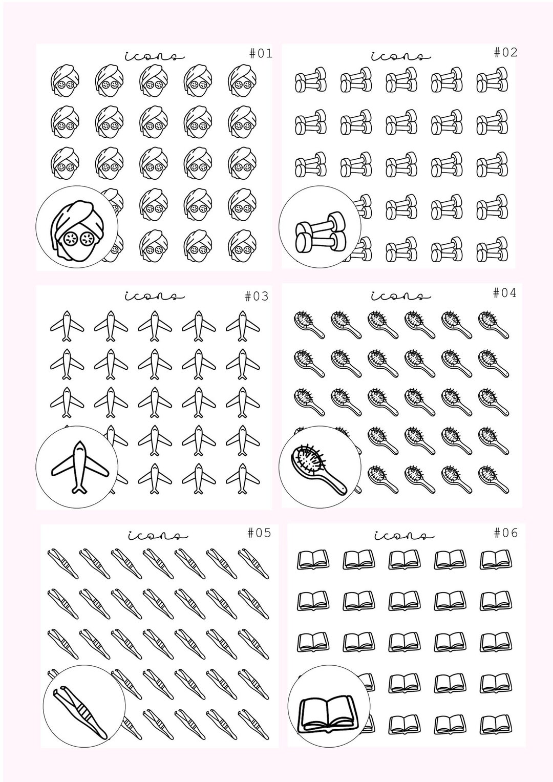 Stickers - Icons - Journaling - Planning - Minimal - Etsy