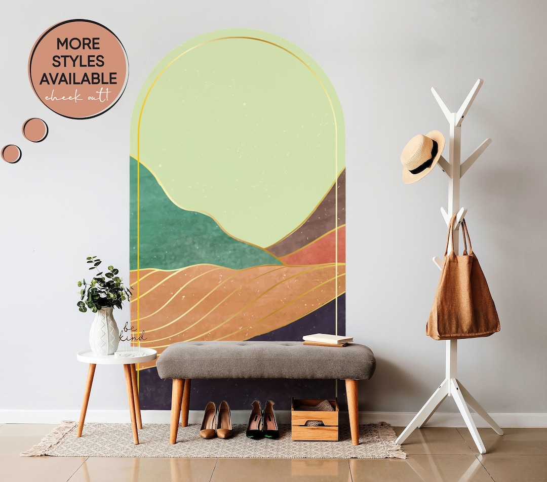 Hills Arch Decal, Arch Wall Decal, Arch Wall Sticker, Color Arch Wall ...