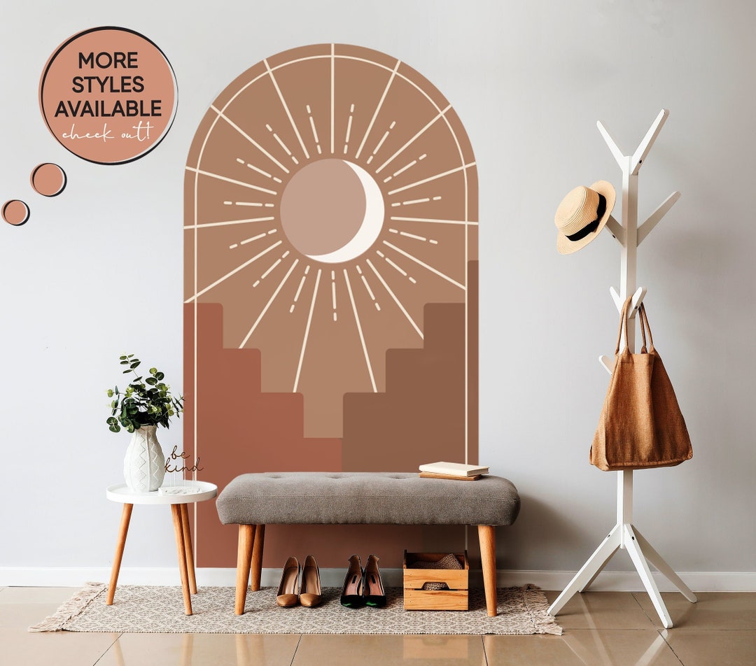 Moon Arch Decal, Arch Wall Decal, Arch Wall Sticker, Color Arch Wall ...