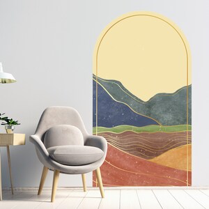 Sunset Arch Decal, Arch Wall Decal, Arch Wall Sticker, Color Arch Wall ...