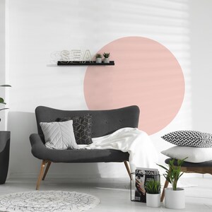 Circle Wall Decal, Circle Wall Sticker, Color Blocking, Wall Decal ...