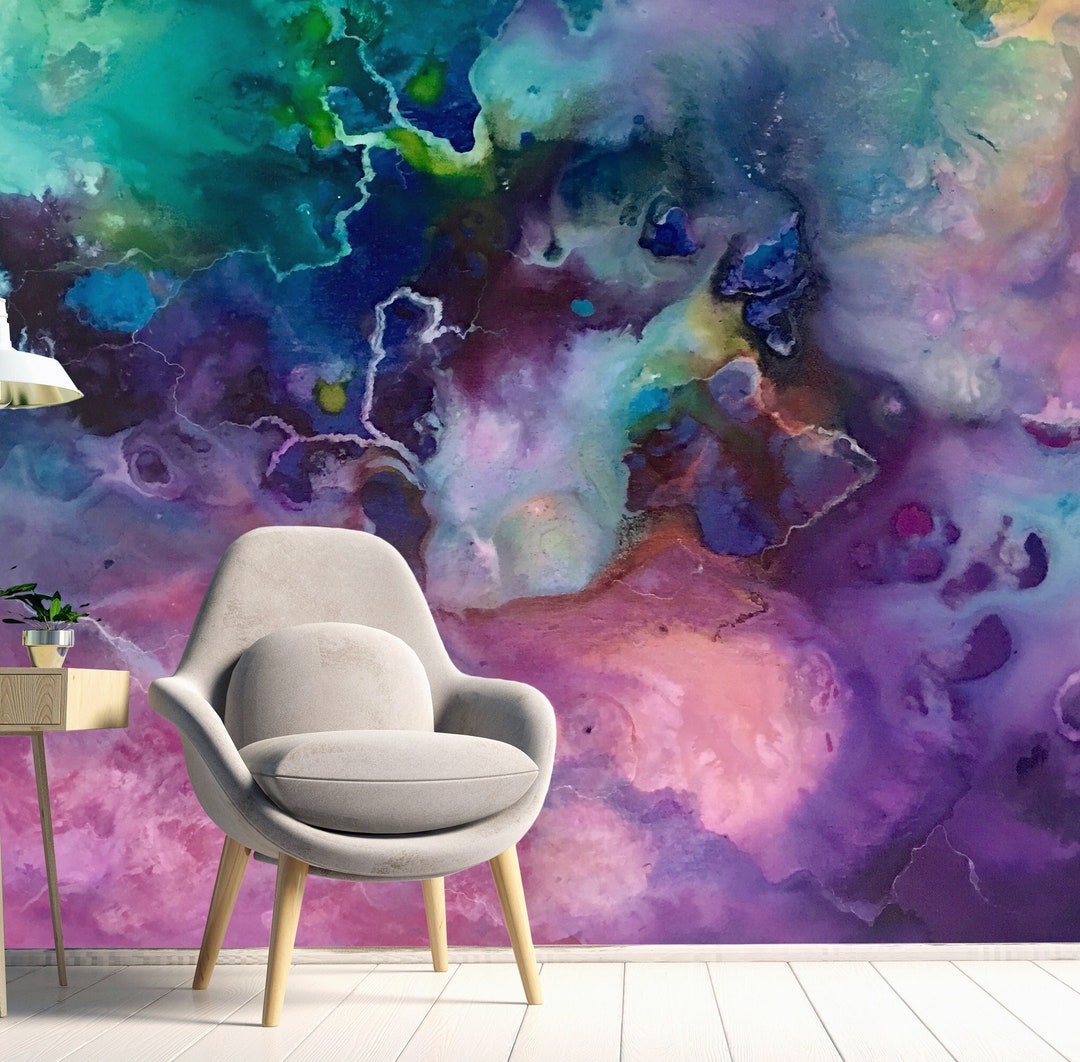 Abstract Watercolor Mural: Wallpaper - Etsy