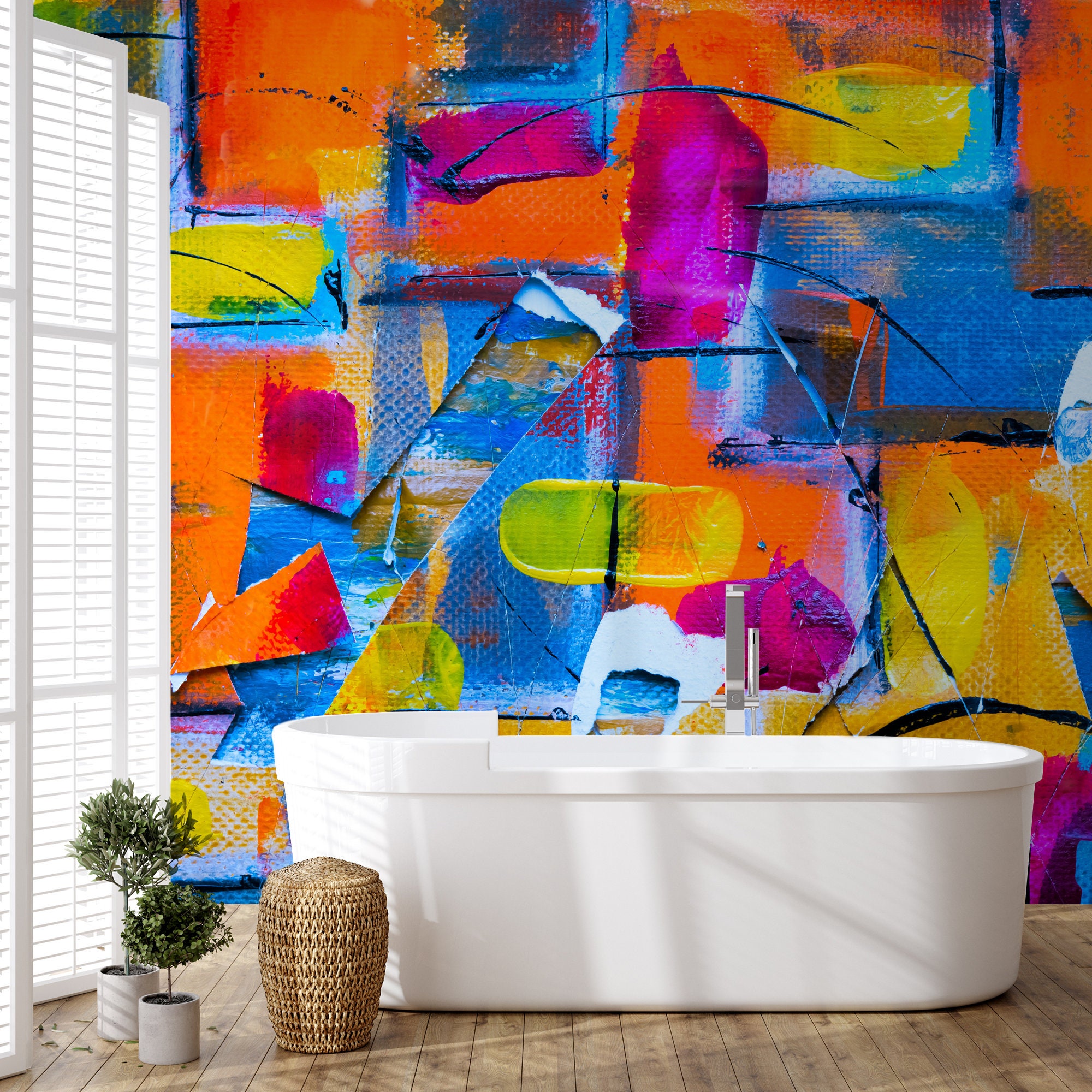 Abstract Wallpaper Abstract Mural Abstract Painting Mural - Etsy