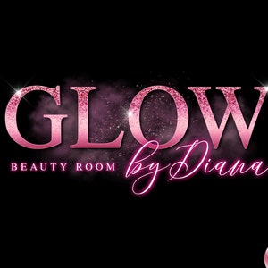 Pink Logo, Beauty Logo, Glitter Logo, Corjl Logo, Editable Logo, DIY ...