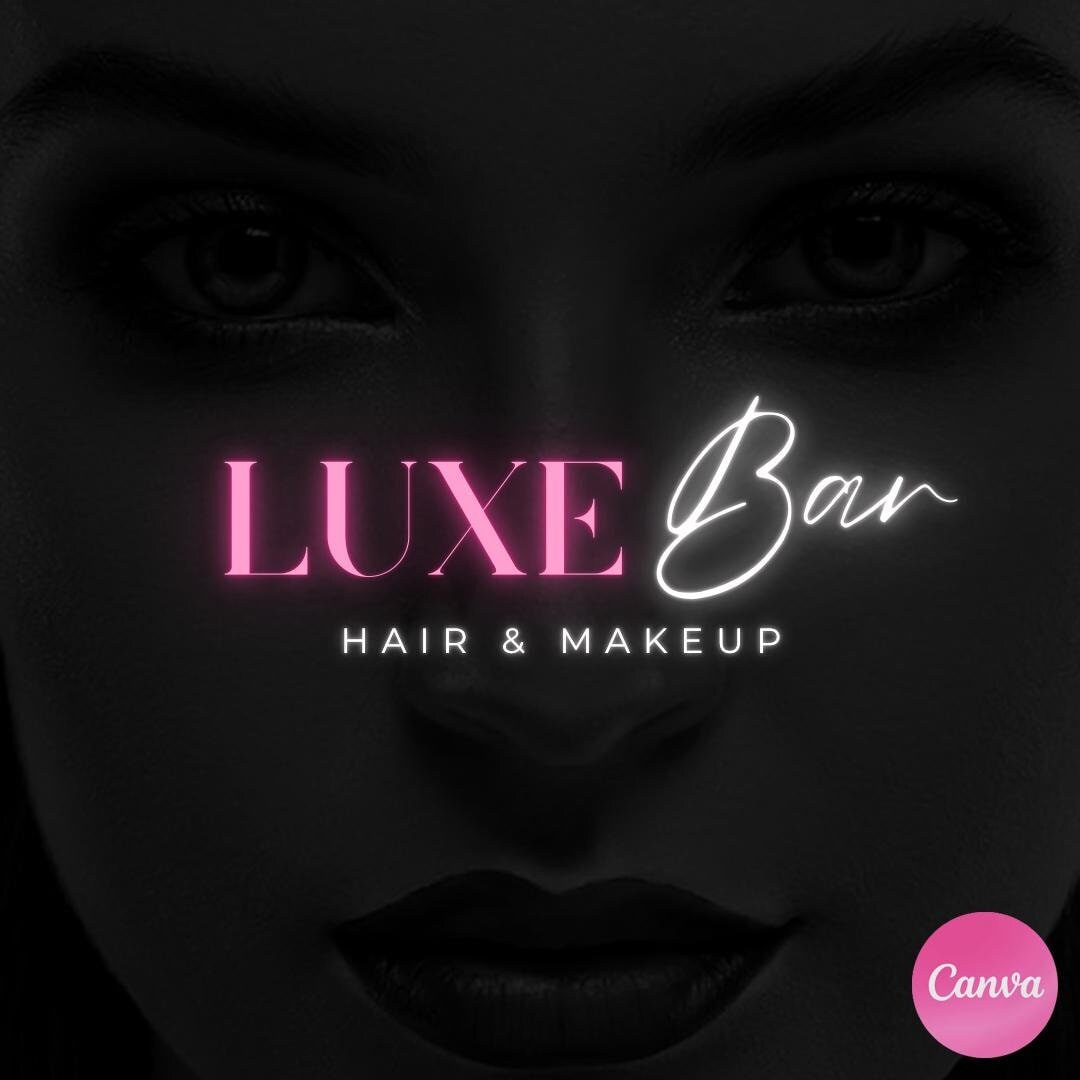Pink Logo, Beauty Logo, Canva Logo Template, Neon Logo, Makeup Logo ...
