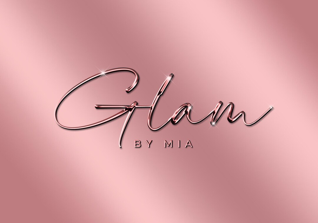 Pink Logo, Beauty Logo, Chrome Logo, Glitter Logo, Sparkle Logo, Makeup ...