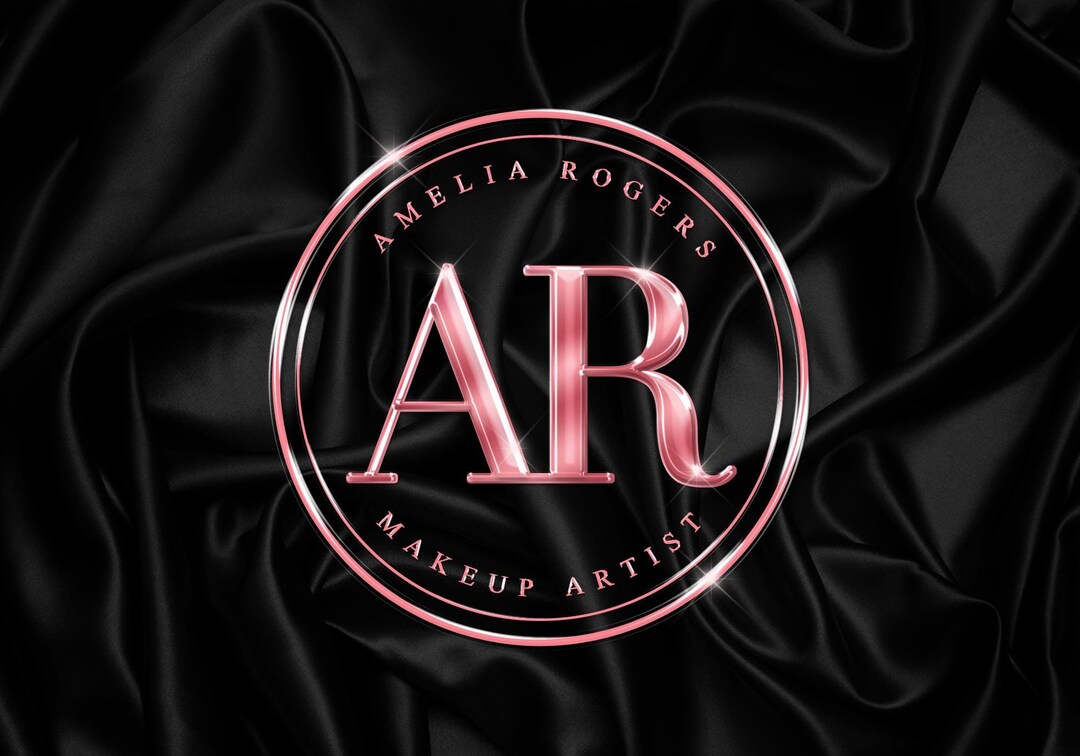 Pink Logo, Beauty Logo, Chrome Logo, Glitter Logo, Sparkle Logo, Makeup ...