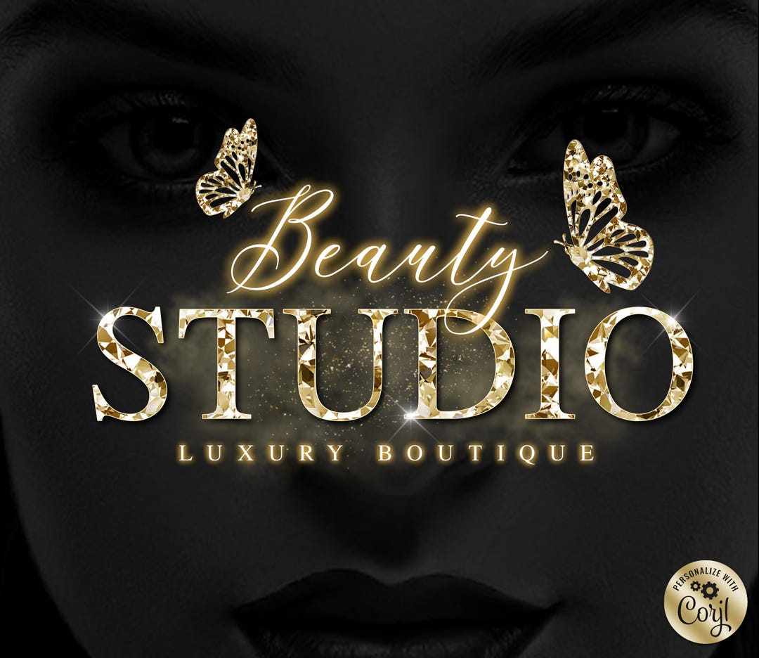 Gold Logo, Beauty Logo, Glitter Logo, Corjl Logo, Editable Logo, DIY ...
