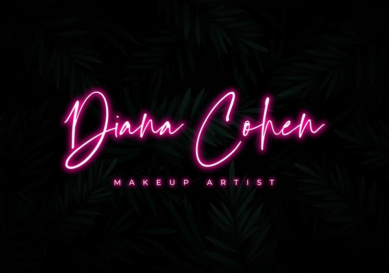 Neon Signature Logo Design, Custom Watermark (PDF, JPEG, PNG) - Etsy ...