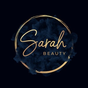 Gold Black Watercolor Logo, Beauty Logo, Makeup Artist Logo, Boutique ...