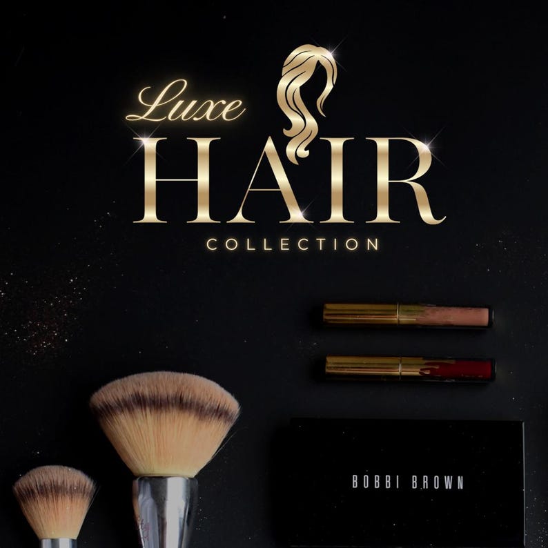 Hair Logo, Gold Logo, Canva Logo, Hair Extensions, Wigs, Hair ...