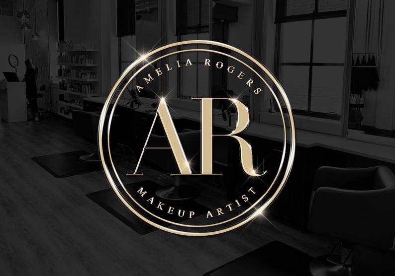 Custom Gold Circle Logo, Beauty, Hair, Nails (premade) - Etsy