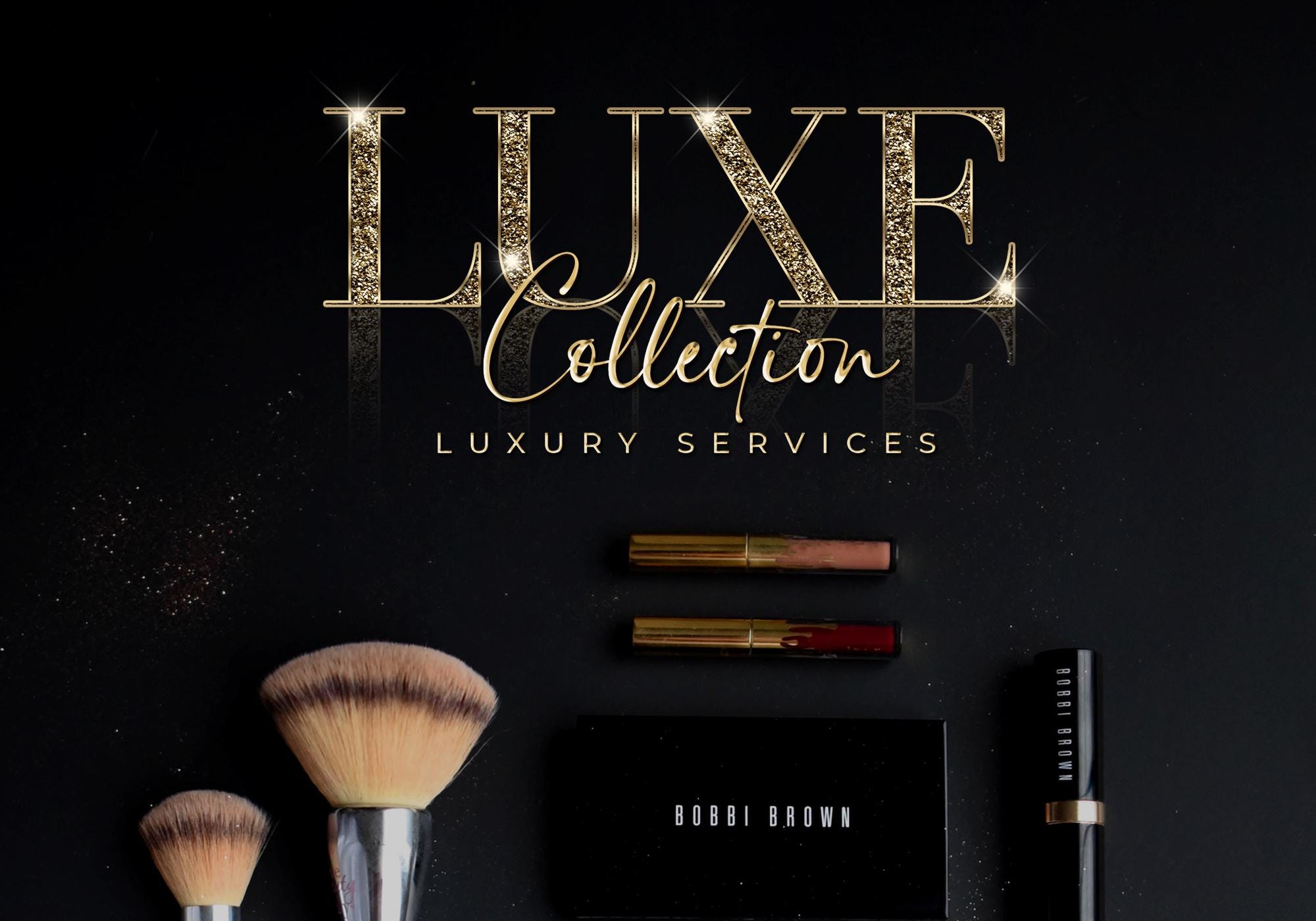 Gold Logo, Beauty Logo, Glitter Logo, Sparkle Logo, Makeup Logo, Hair ...