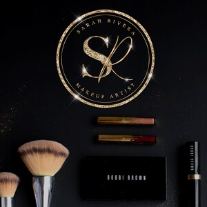 Beauty Logo, Gold Logo, Glitter Logo, Sparkle Logo, Luxury Logo, Makeup ...