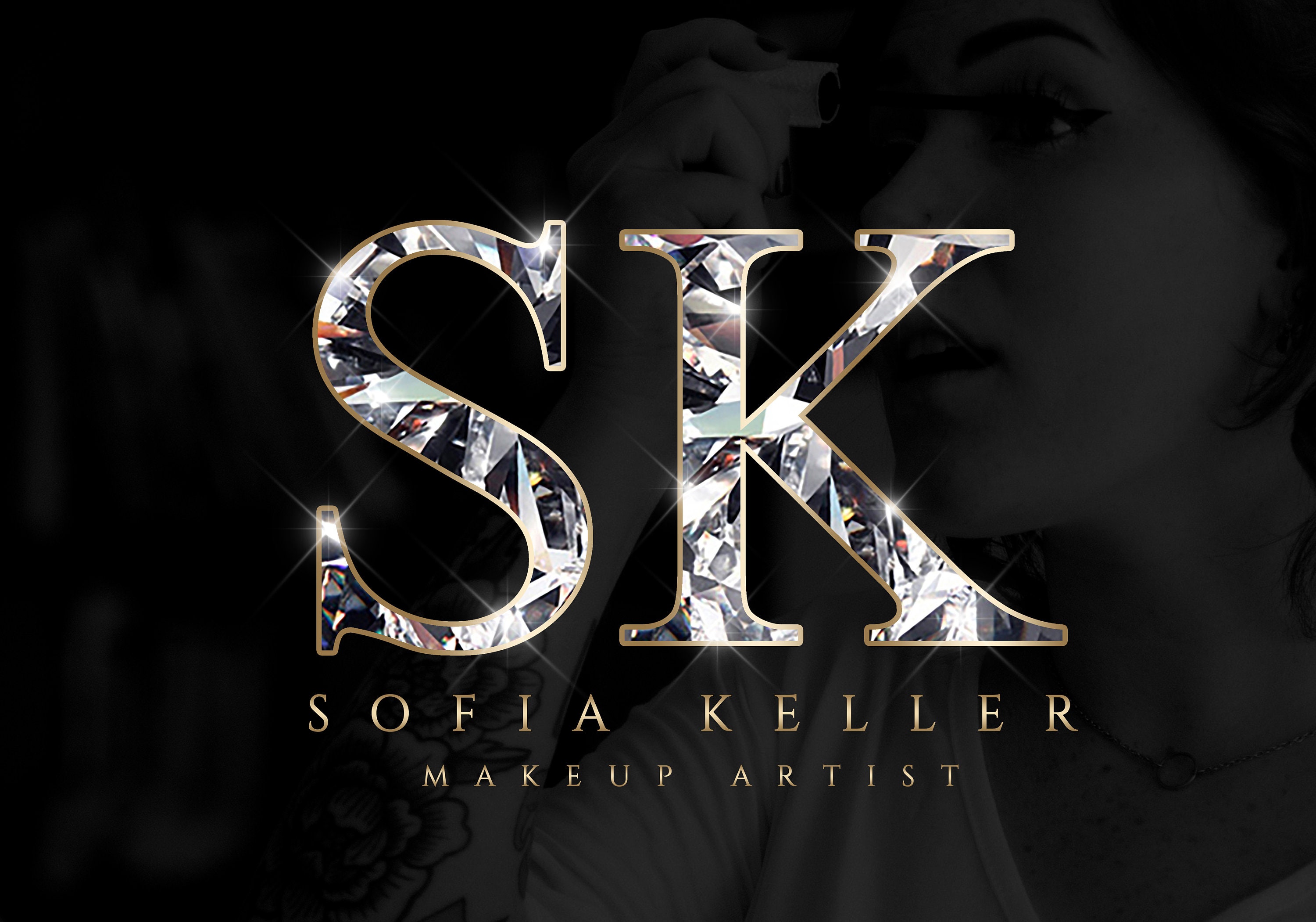 Beautiful Gold & Silver Glitter Sparkle Logo Makeup Artist | Etsy