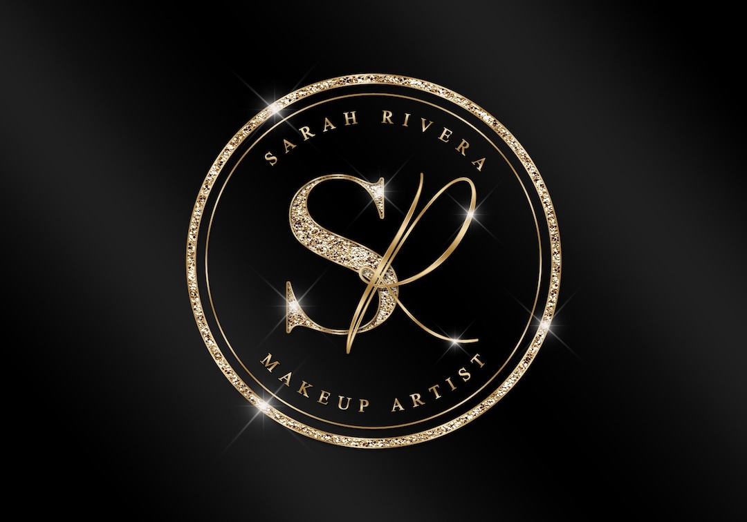 Beauty Logo, Gold Logo, Glitter Logo, Sparkle Logo, Luxury Logo, Makeup ...