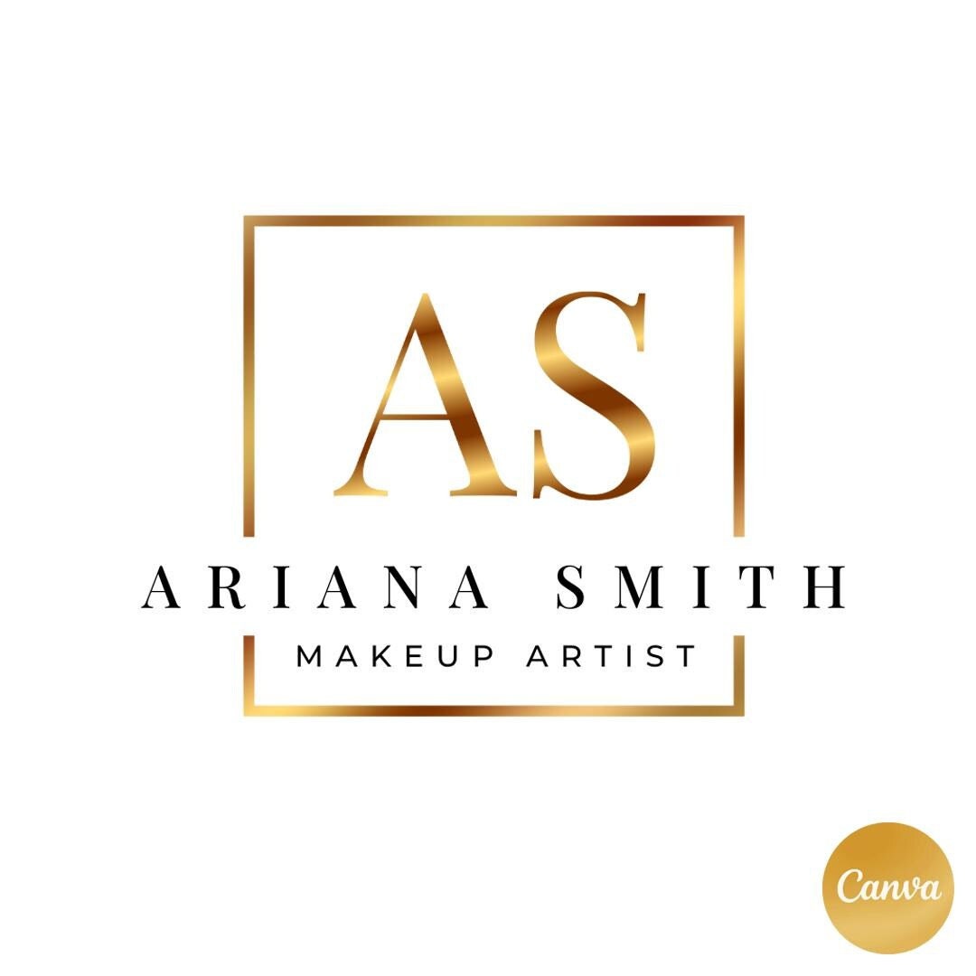 Gold Logo, Beauty Logo, Canva Logo Template, Square Logo, Makeup Logo ...