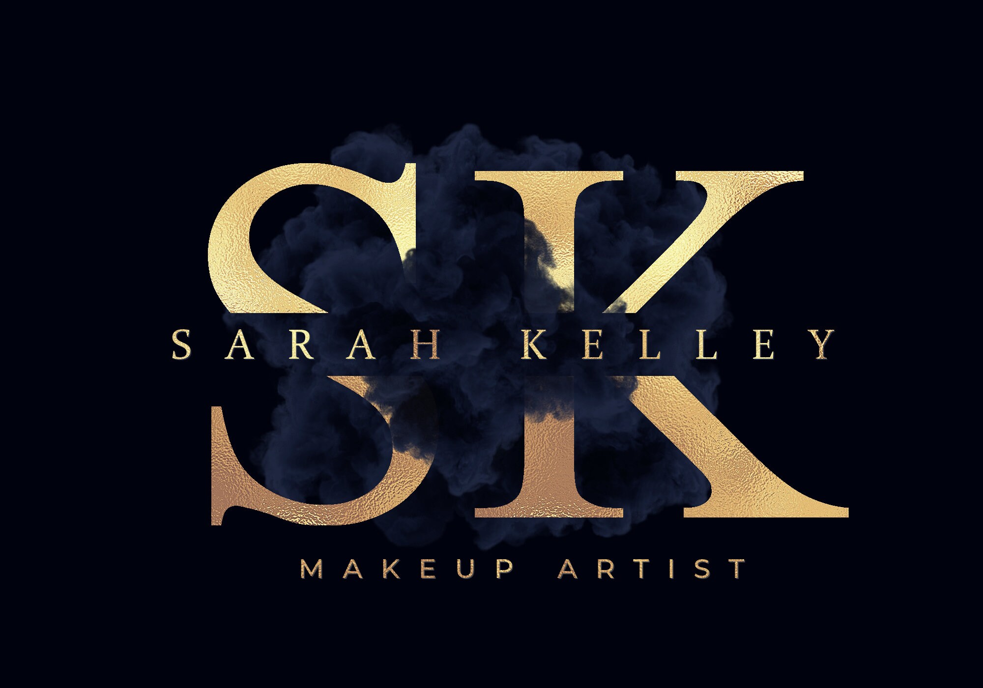 Gold Black Watercolor Logo, Beauty Salon Logo, Makeup Artist, Boutique ...