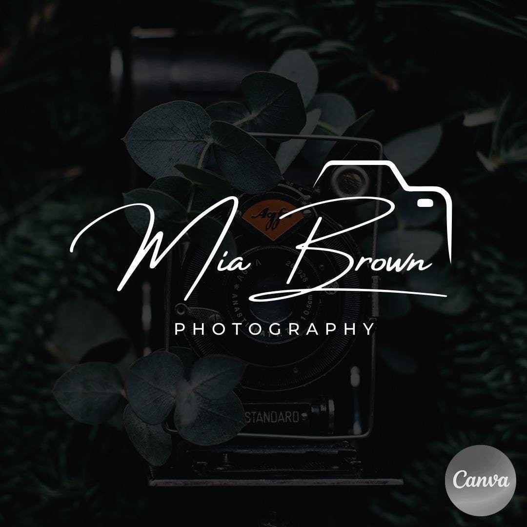Photography Logo, Canva Logo, Watermark Logo, Camera Logo, Photographer ...