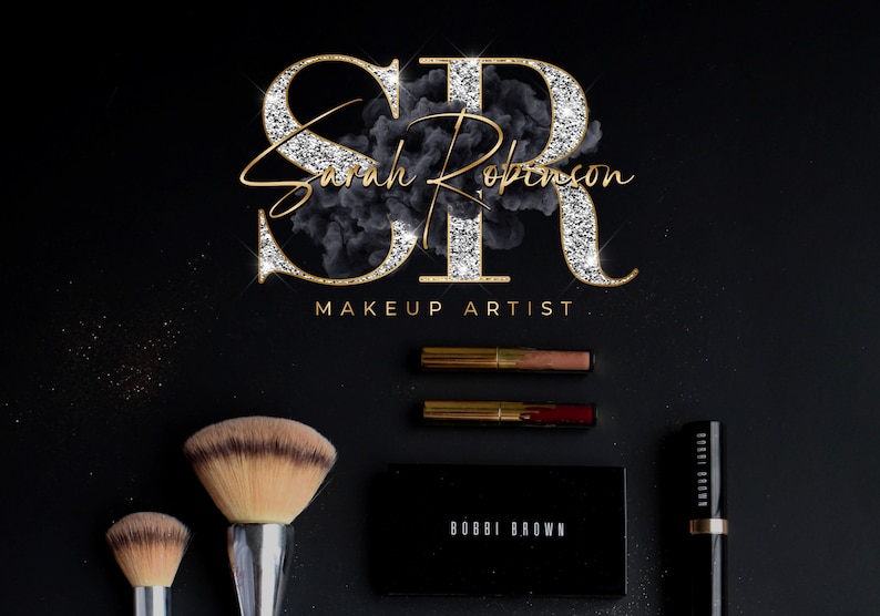 Premade Gold Glitter Beauty Logo, Smoke Effect, Boutique Branding - Etsy