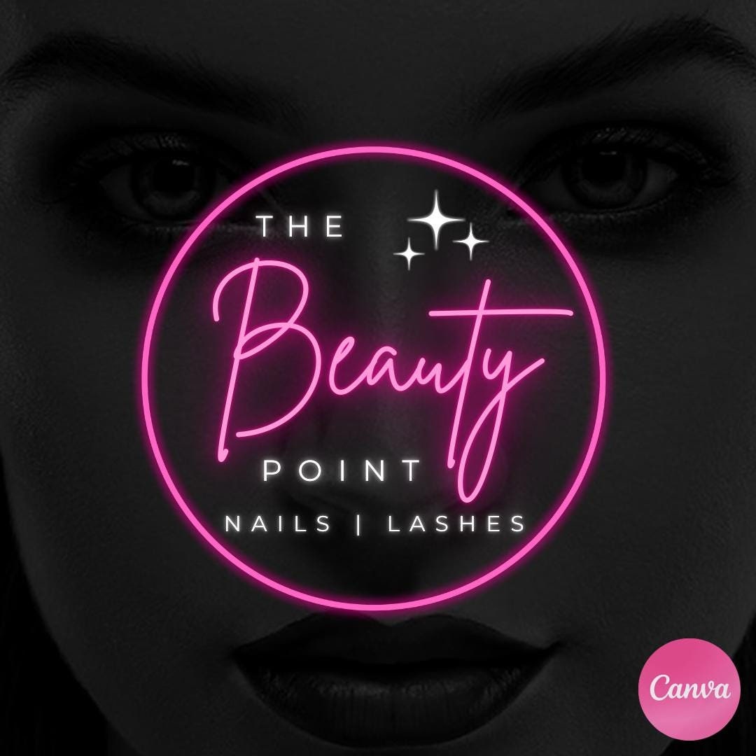 Pink Logo, Beauty Logo, Canva Logo Template, Neon Logo, Makeup Logo ...