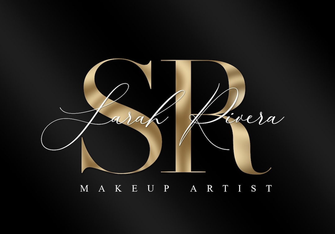 Gold Logo, Beauty Logo, Glitter Logo, Sparkle Logo, Makeup Logo, Hair ...