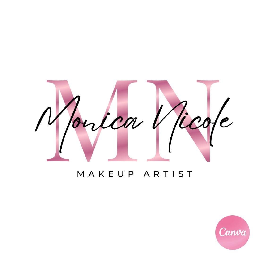 Pink Logo, Beauty Logo, Canva Logo Template, Makeup Logo, Boutique Logo ...