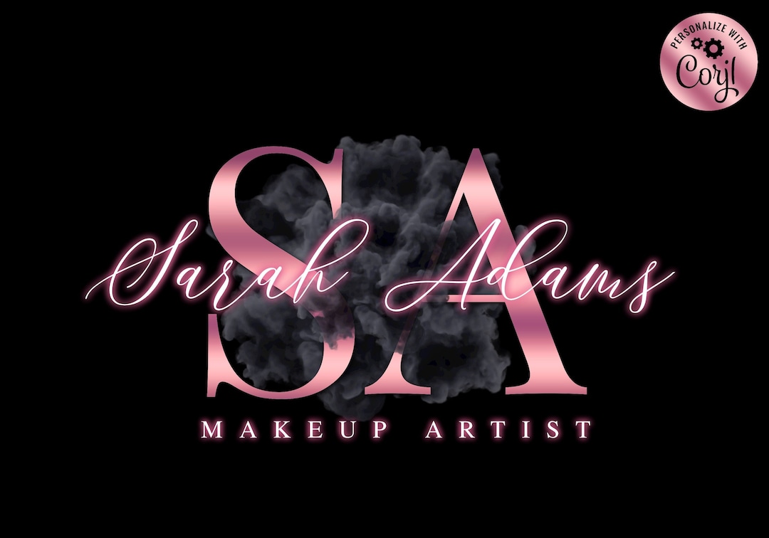 Pink Beauty Logo, Smoke Logo, Pink Neon Logo, DIY Logo Template ...