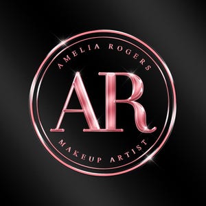 Pink Logo, Beauty Logo, Chrome Logo, Glitter Logo, Sparkle Logo, Makeup ...
